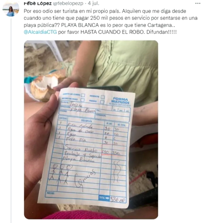 Pidió tragos en la playa y le cobraron casi el triple por un ...
